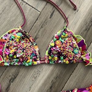 Agua Bendita | Swim | Agua Bendita Santa Monica Floral Embellished Hand ...